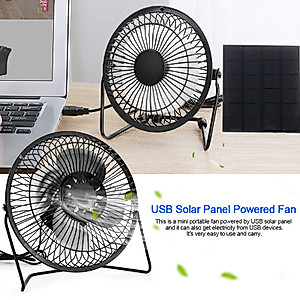 Solar Panel Powered Fan, 4.5W 6V USB Solar Panel Powered Mini Portable Fan Solar Mini Exhaust Fan for Cooling Ventilation Home Travelling Fishing