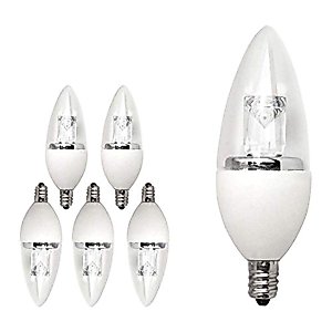 TCP LDCT40W50K6 LED Decorative B11 Chandelier Light Bulbs, Candelabra Based (E12), Dimmable, 6 Count (Pack of 1), Daylight