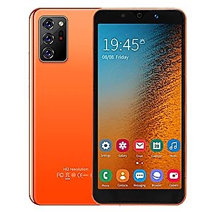 3G Unlocked Smartphone , Note30 Plus 5.72in HD Full Screen Cell Phone , Support APP Face Recognition for Android 8.1 Fingerprint Unlock Smartphone , 512M 4G , Dual SIM Dual Camera Orange