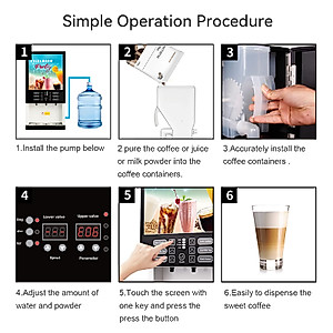 gusohapy 3 Flavors, 3 Cold Drinks And 3 Hot Drinks, Filtered Water Commercial Instant Coffee Milk Tea Machine Commercial Beverage Dispensers Self Cleaning