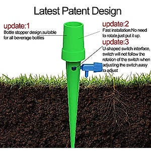 Self Watering Spikes, 24 Pcs Plant Watering Devices, Adjustable Self Watering Planter Insert with Slow Release Control Valve Switch for Garden Plants Indoor & Outdoor(3 Colors)