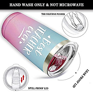 Fufendio Teacher Christmas Gifts - Teacher Appreciation Gifts for Women - Best Teacher Ever Gifts from Student - Teachers Day, End of Year, Retirement Gifts for Teacher - Teacher Cup Tumbler 20oz