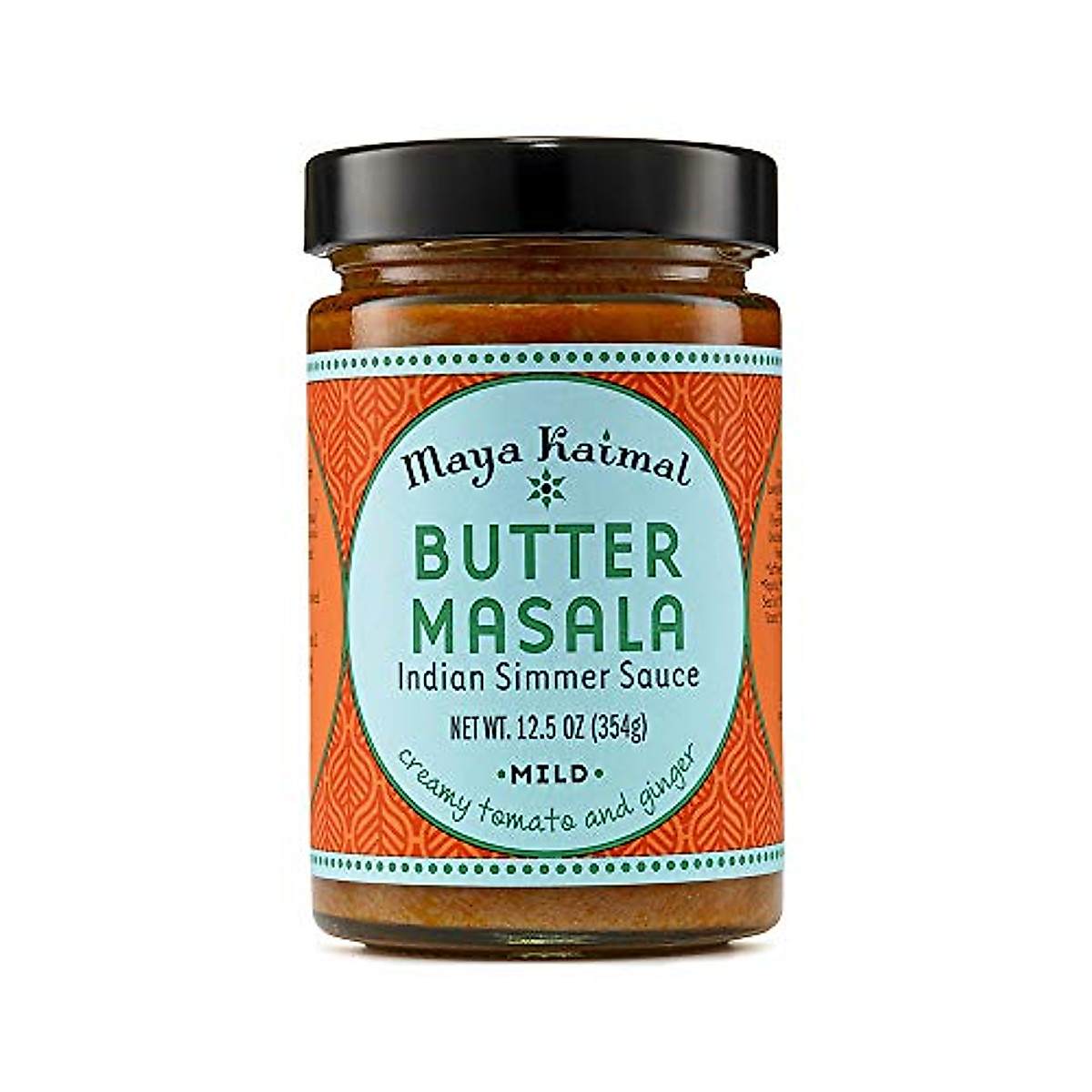 Maya Kaimal Butter Masala Sauce, 12.5 oz, Mild Indian Simmer Sauce with Creamy Tomato and Ginger. Vegetarian, Gluten Free