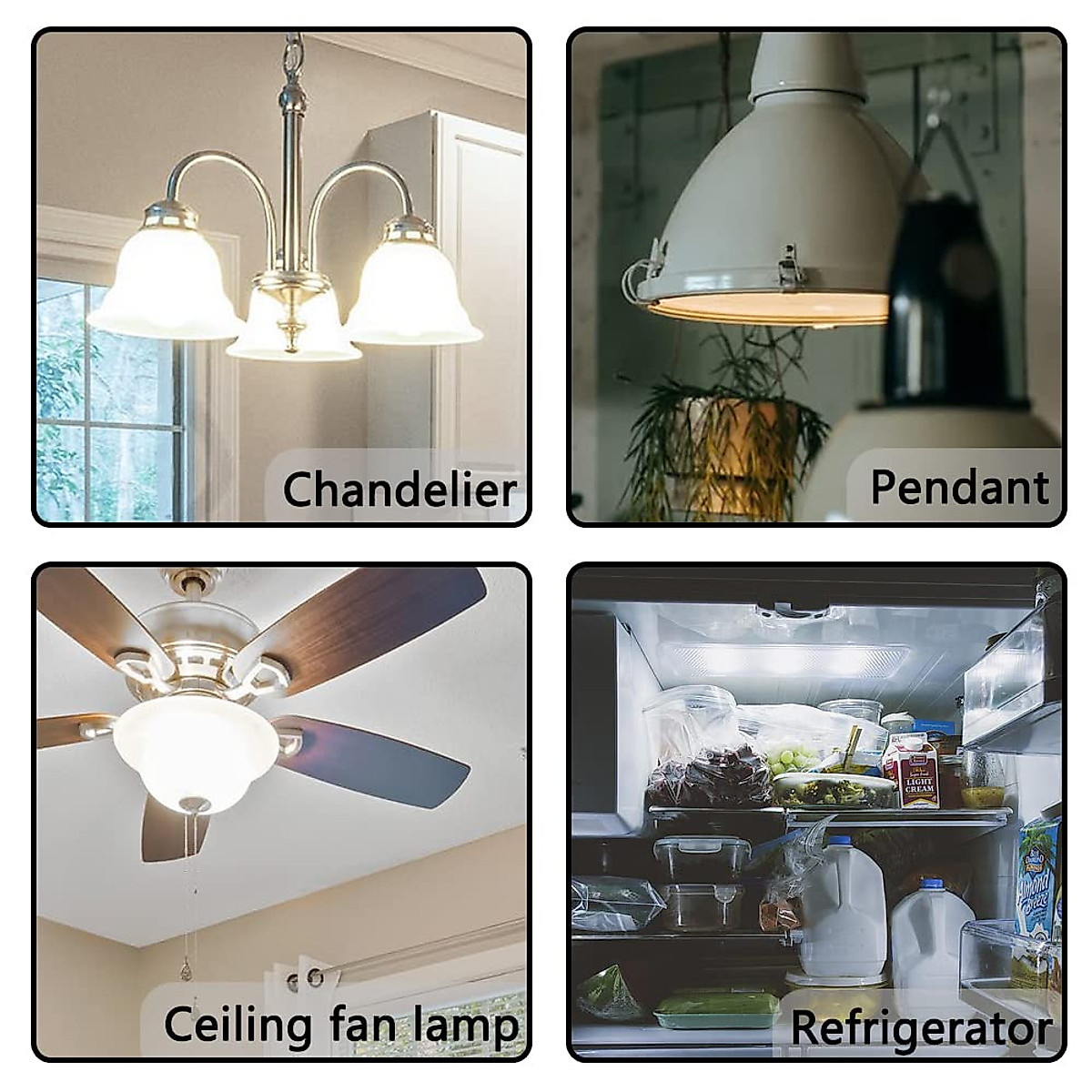 4 Pack A15 40W 120V Oven Bulbs with E26 Standard Medium Base, A15 Appliance Light Bulb for Refrigerators, Ovens and 16.3 Inches Lava Lamp