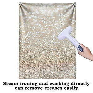 Funnytree 6X8ft Bokeh Golden Spots Backdrops for Photography Halo (Not Glitter) Sand Scale Background Professional Wedding Bridal Shower Newborn Baby Portrait Photo Studio Props