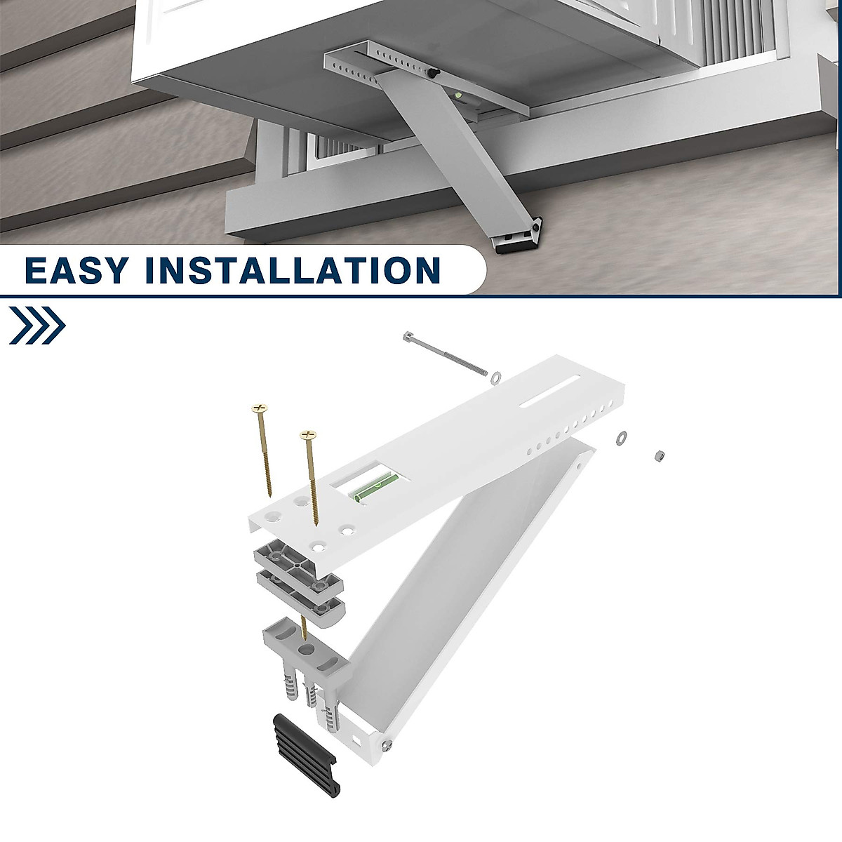 Pearwow Window Air Conditioner Support Bracket, 85 lbs Light Duty Air Conditioner Support Bracket,Universal Window AC Bracket,Designed for AC Unit 5,000 to 10,000 BTU