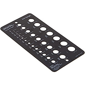 IRWIN Drill Bit Gauge, 1/16-to-1/2-Inch, 29-Hole (12092)