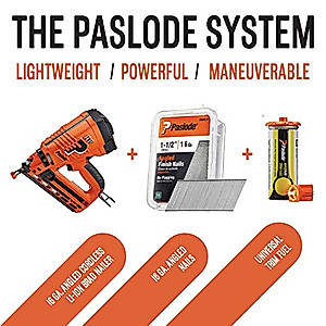 Paslode, Cordless Finish Nailer, 902400, 16 Gauge Angled, Battery and Fuel Cell Powered, No Compressor Needed