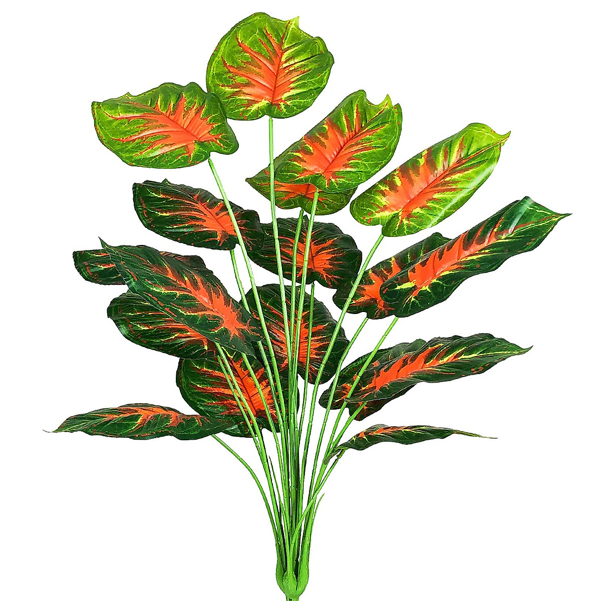 Rozwkeo Artificial Plants Fake Turtle Tree Leaves with Stems 29" Tall Faux Palm Tree Large Imitation Frond Monstera Leaf Tropical Plant Greenery Floral Jungle Party Home Outdoor Garden Decoration