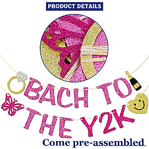 Bach to the Y2K Banner, 2000s Bachelorette Party Banner, Back to the 00s Party Decorations, Miss to Mrs, Retro Y2K Bridal Shower Banner, Throwback Early 2000s Party Decorations, Hot Pink Glitter