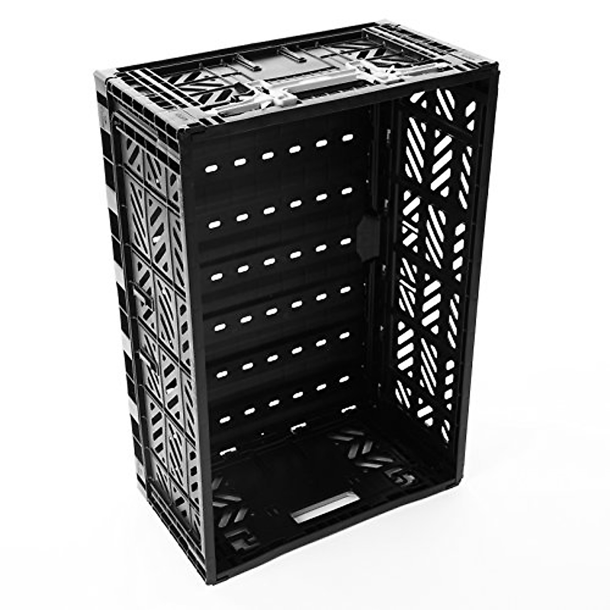 AYKASA Collapsible Storage Bin Container Basket Tote, Folding Basket Crate Container : Storage, Kitchen, Houseware Utility Basket Tote Crate = Maxi-Box Comfort Lock (Black)