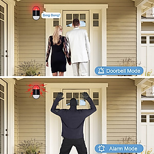 Motion Sensor Alarm Indoor: Wireless Motion Detector Alarm with Siren & Strobe (125dB, 328ft Remote Control, Battery Operated), Portable Door Chime Bell Alert Burglar for Shop Home Garage Shed Car