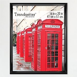 MCS Trendsetter 16x20 Poster Frame Black High-Gloss, Vertical & Horizontal Wall Hanging Large Picture Frame for Photos, Posters & Art Prints (1-Pack)