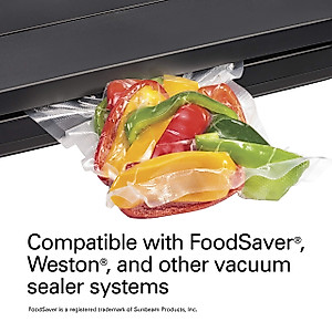 Hamilton Beach Easy-Fill 32 Count One Quart Vacuum Sealer Storage Bags for Food, BPA Free, 12” x 8”, Meal Prep and Sous Vide