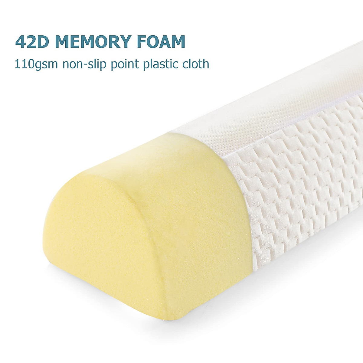 UBBCARE 66 Inches Extra Long Bed Rail, Memory Foam Rail Guard, Designed with Non-Slip Dot and 2 Strips, Washable Cover, Bed Rail for Baby, Toddlers, Kids, Fit for Twin, Full, Queen Size Bed