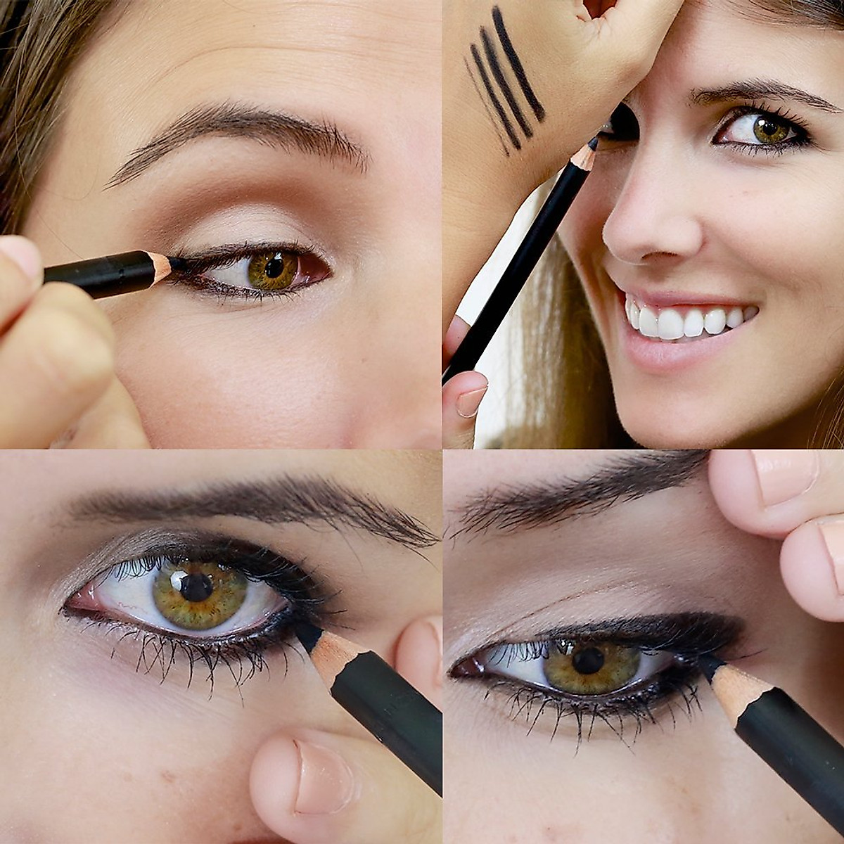 Shimarz Black Eyeliner Pencil for Women with Sensitive Eyes, Hypoallergenic, Smudgeproof Cats Eyes Results, 0.3 oz (Pack of 1)