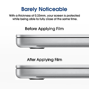 amFilm Designed for MacBook Air 15-Inch (M3 Chip/M2 Chip, 2023-2024 Released) Tempered Glass Screen Protector [Zero Bubbles][9H Hardness][ Anti-Scratch][ Anti-Fingerprint], 1 Pack