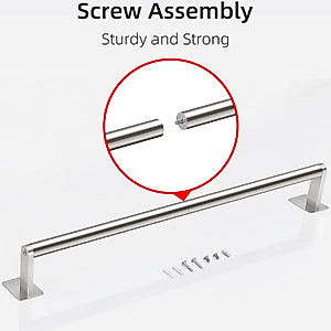 Bathroom Towel Bar, 24 Inch Towel Racks for Bathroom Wall Mounted, Heavy Duty Bath Hand Towel Holder Organizer, Modern Home Decor Towel Rod Bathroom Hardware Accessories, Brushed Silver