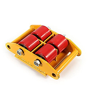 Industrial Mechanical Handler 6 ton Heavy Duty Machine Skid Mechanical Roller Mover Cargo Trolley 360° with 4 Rollers, Machine Skid Mechanical Roller Mover Cargo Trolley