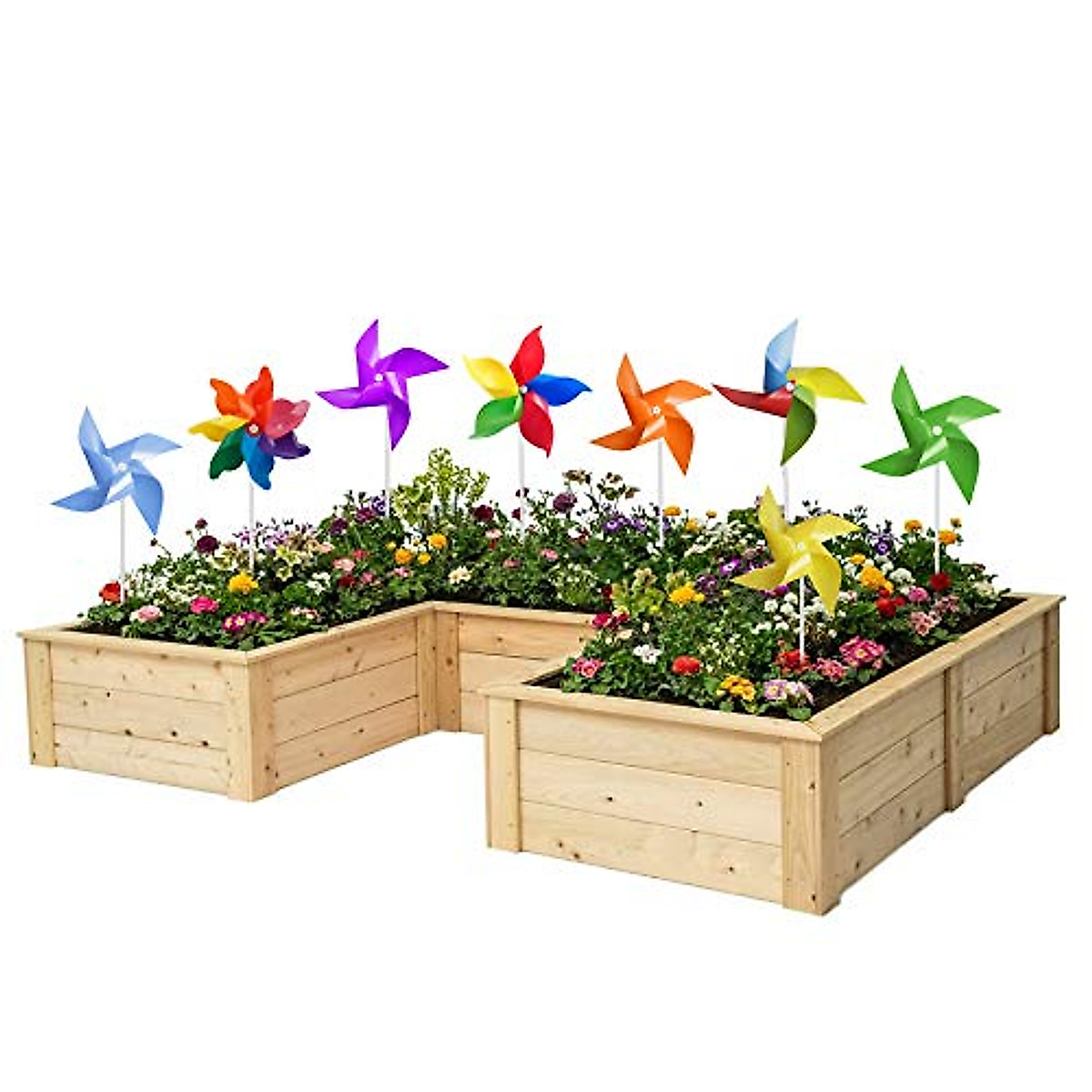 Tsocent 7 Colors Pinwheels - 24 Pack for Outdoor Decor & Parties