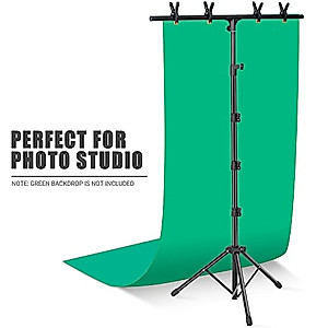 Coliflor T-Shape Portable Backdrop Stand, 6.5x3.2ft Adjustable Photo Background Stand Kit, Sturdy Small Back Drop Holder with 4 Spring Clamps, Carry Bag for Parties, Photography and Video Studio