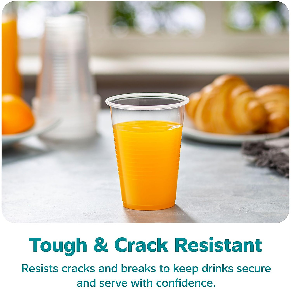 [240 Count - 12 oz.] Clear Disposable Plastic Cups - Cold Party Drinking Cups