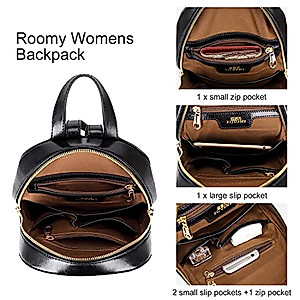 PIJUSHI Womens Genuine Leather Backpack Purse for Women Crocodile Leather Backpack (66512 Black Croco)