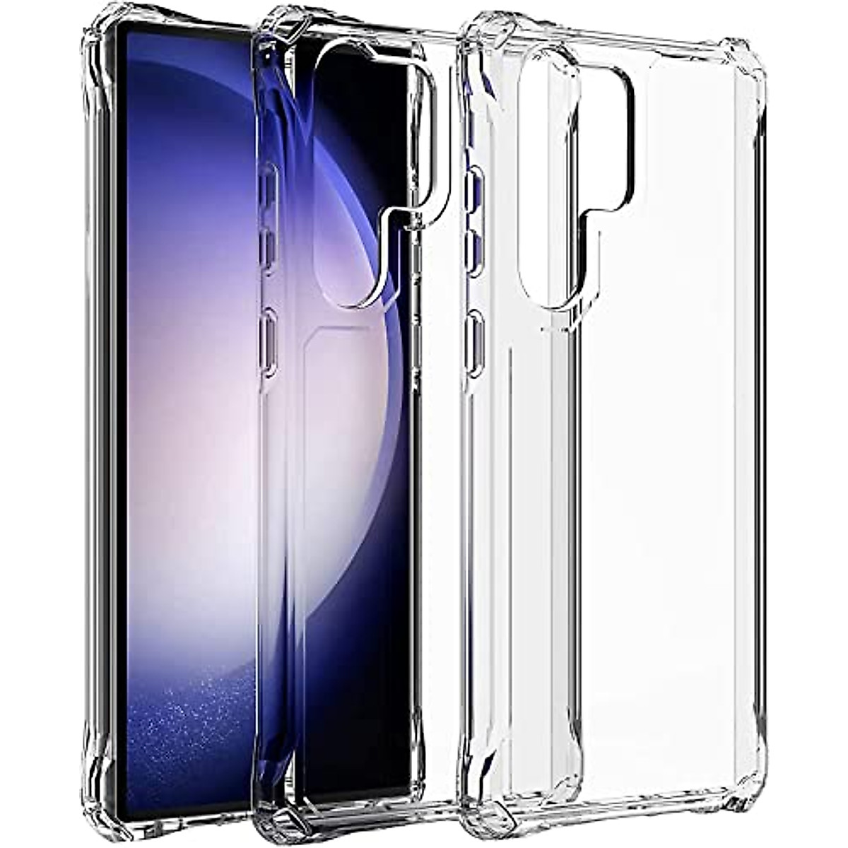 amCase (2 Pack) Clear Case [Anti-Yellowing] Compatible with Samsung Galaxy S23 Ultra 5G (6.8", 2023), Support Wireless Charging, Shockproof Protective