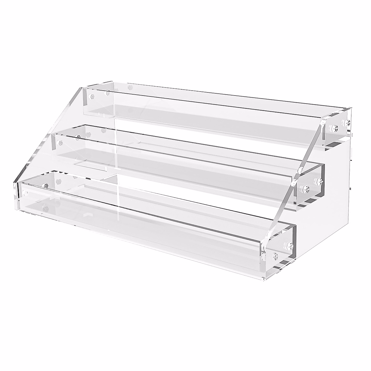 AISIDERK 12" Acrylic Riser, Acrylic Shelves - 3-Tier Clear Perfume Organizer,Sturdy and Stable Acrylic Organizer for Display Decorative,Skincare Organizers for Countertop, Tabletop, Collectibles, Nail