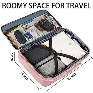 Carry on Bag,Expandable Travel Backpack Airline Approved,Water Resistant 40L Large Backpack,Anti-Theft Suitcase Luggage Overnight Weekender Daypack Duffel Bag Travel Essentials Gift for Travelers,Pink