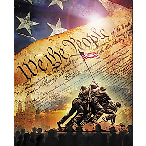 Constitution We The People 36x44 inches Panel Patriotic Design Digitally Printed by David Textiles 100% Cotton Fabric Sold by Panel
