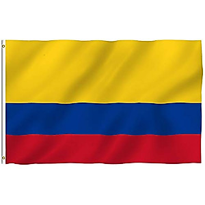 Anley Fly Breeze 3x5 Foot Colombia Flag - Vivid Color and Fade proof - Canvas Header and Double Stitched - Colombian National Flags Polyester with Brass Grommets 3 X 5 Ft