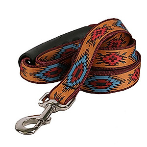 Yellow Dog Design Indian Spirit Orange Ez-Grip Dog Leash with Comfort Handle 1" Wide and 5' (60") Long, Large