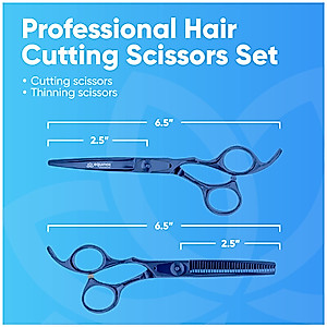 Equinox Professional Hair Scissors Set - Barber & Thinning Shears for Cutting & Grooming, Premium Japanese Stainless Steel Scissors