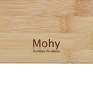 Mohy Bamboo Cutting Board Set with Juice Groove (Set of 3 with Holder) – Extra Large Thick Chopping Board Set for Meat, Cheese, Fruit and Vegetables