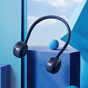 SHARKZILLA Portable Neck Fan, Hands Free Bladeless Mini Fan, 3 Speed Neck Cooler, Headphone Design, Lightweight Wearable Fan, USB Rechargeable for Traveling, Office