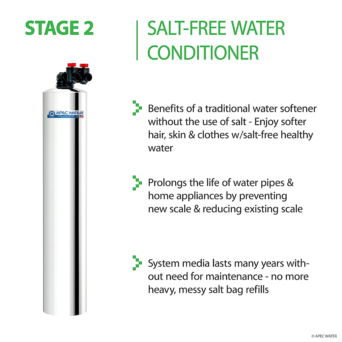 APEC Water Systems TO-SOLUTION-10 Whole House Water Filter, Salt Free Water Softener & Reverse Osmosis Drinking Water Filtration Systems for 1-3 Bathrooms