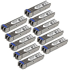 StarTech.com 10 pack HPE J4859C Compatible SFP Module1000BASE-LX GbE Single Mode (SMF)/Multi Mode (MMF) Fiber Optic Transceiver 1GE Gigabit Ethernet SFP-LC 10km-1310nm DDM HPE 1400 1700(J4859C10PKST)