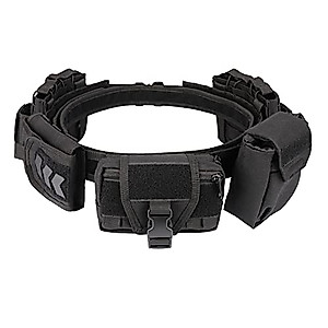 YAKEDA Tactical Battle Belt 7 in 1 Tactical Duty Belts Law Enforcement Police Security Utility Belt with Pouches (Black)