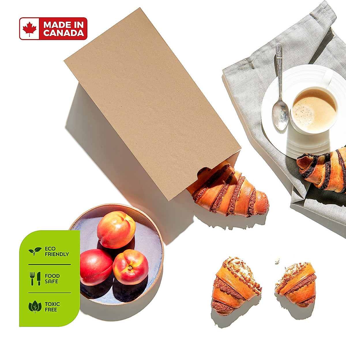 Culinware Kraft Paper Bags 6 Lb - Durable Brown Paper Bags for Snack, Lunch, Sandwich, Pastries, Popcorn, Grocery and Party Favor – Bulk Paper Bags – 6 x 3.55 x 11.1 In - 500 Count