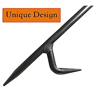 Fire Poker for Fireplace. 40 in Heavy Duty Fireplace Poker. Wrought Iron Steel Fire Pit Poker. Rust Resistant Black Finish Fire Poker for Fire Pit. Outdoor and Indoor Fireplace Fire Pit Tools