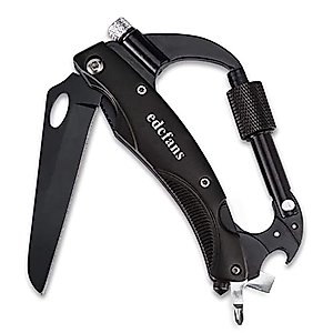 edcfans Multitool Carabiner, Tactical Carabiners Keychain for Men Outdoor Camping