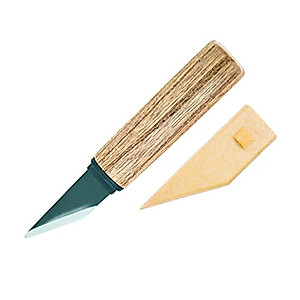 Kiridashi Craft Pocket Knife Japanese Steel Blade Wooden Handle with Sheath for Left-handed