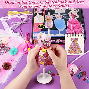 Tacobear Fashion Designer Kits for Girls Sewing Kit for Kids Fashion Design Sketchbook Creativity DIY Arts & Crafts Learning Toys Teen Birthday Gifts Age 6 7 8 9 10 11 12