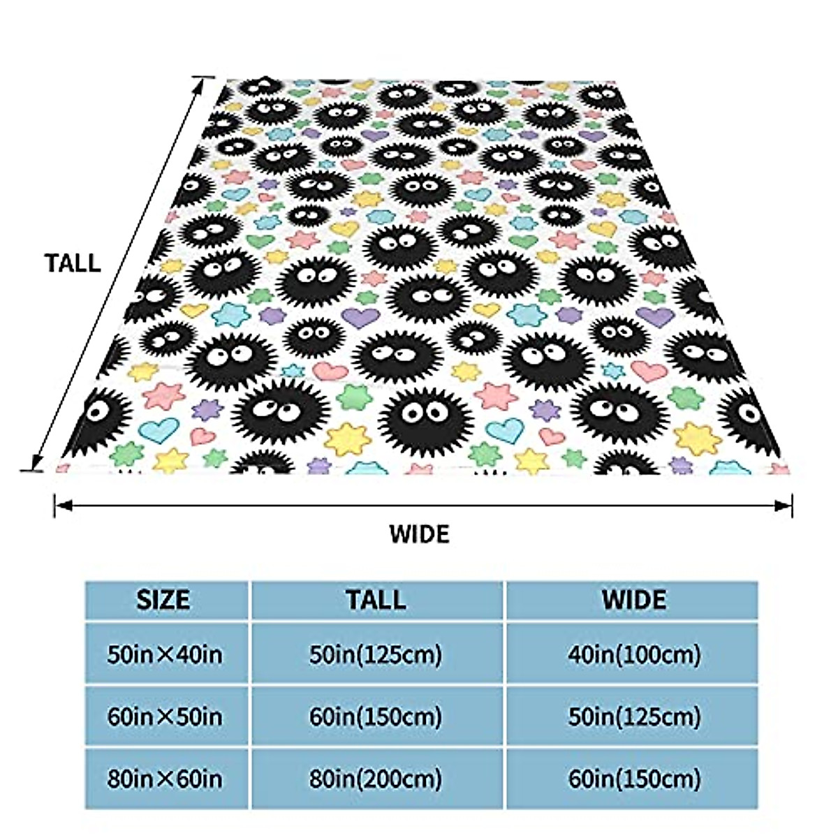 Soot Sprites & Candies Ultra-Soft Micro Fleece Blanket for Couch/Living Room/Warm Winter Cozy Plush Throw Blankets for Adults Or Kids 60"x50"