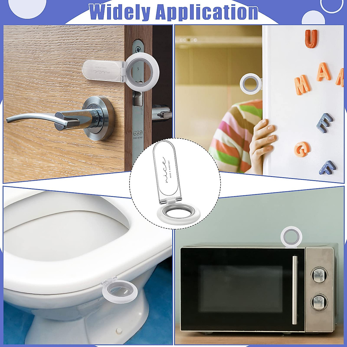 4 Pcs Toilet Lid Handle Lifter Toilet Seat Lifter Toilet Seat Lifter Handle Adhesive Toilet Cover Lift Tool for Bathroom Hotel Home Avoid Touching Toilet Cover Multi Function Cover Lifter for Toilet