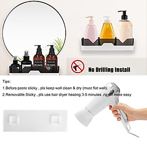 MRPAPA Shower Caddy Wall Mounted, 2 Pack Bathroom Organizer Shelves with Extra Adhesive Pad, No Drilling Bathroom Accesseries Holder Corner Shower Organiser Shelf No Drilling Kitchen Spice Rack