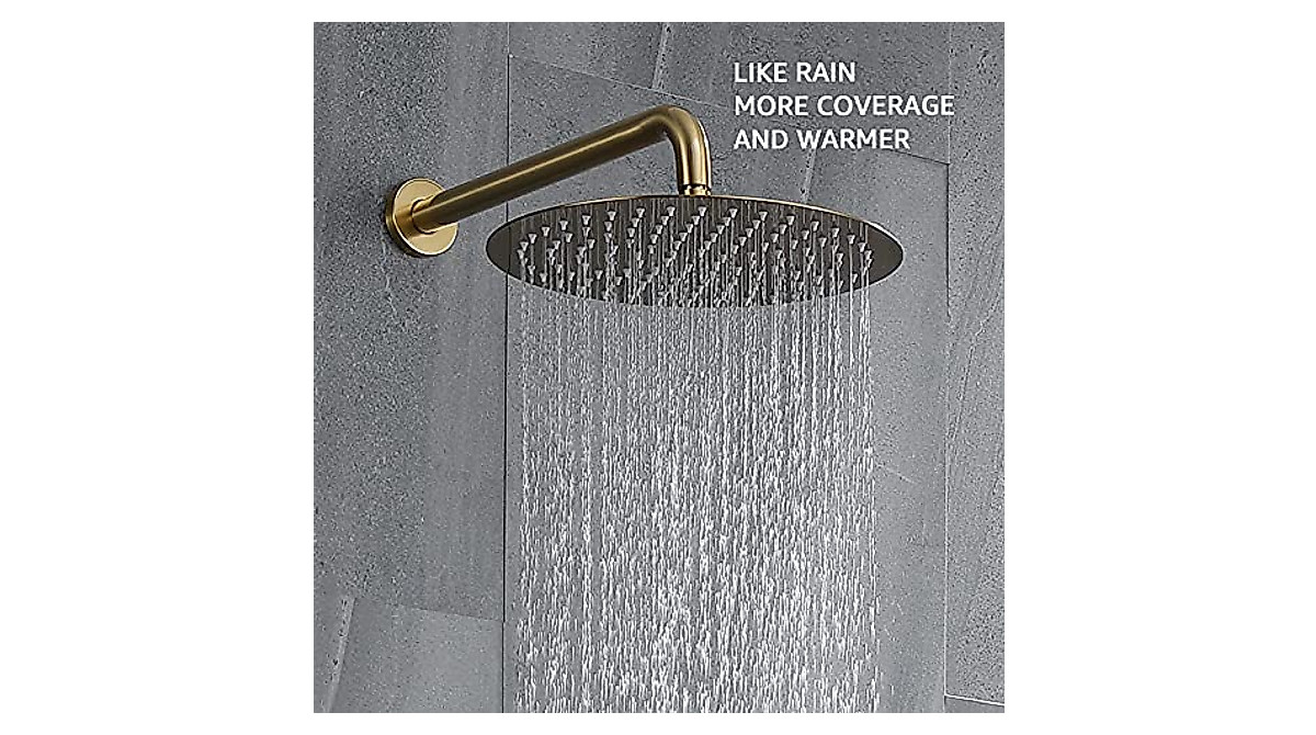 Brushed Gold Shower System - Luxurious Rain Shower Experience