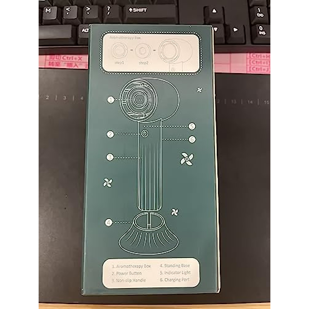 KENSUKA Portable Handheld Fan with Aromatherapy HA1, Personal USB Rechargeable Mini Turbo Fan with 3 Speed Adjustable and Desk Base, Pocket Hand Fans for Women, Travel, Makeup, Outdoor, Indoor.