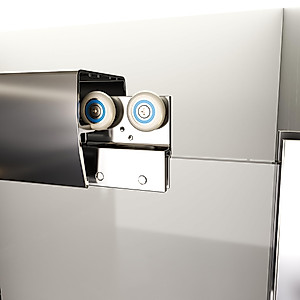 NicBex Shower Doors 56" - 60" L x 58" H Half Shower Door Double Sliding Shower Door for Bath Tub 1/4" (6mm) Thick Tempered Glass Very Clear Easy to Clean with a Handle, Chrome